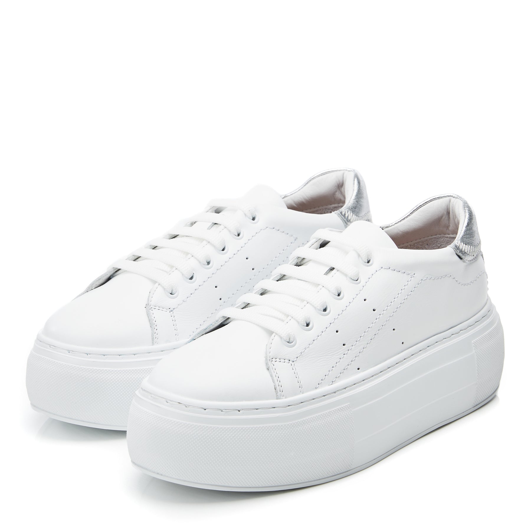 Kendri - White Silver Leather – B.SOLEFUL